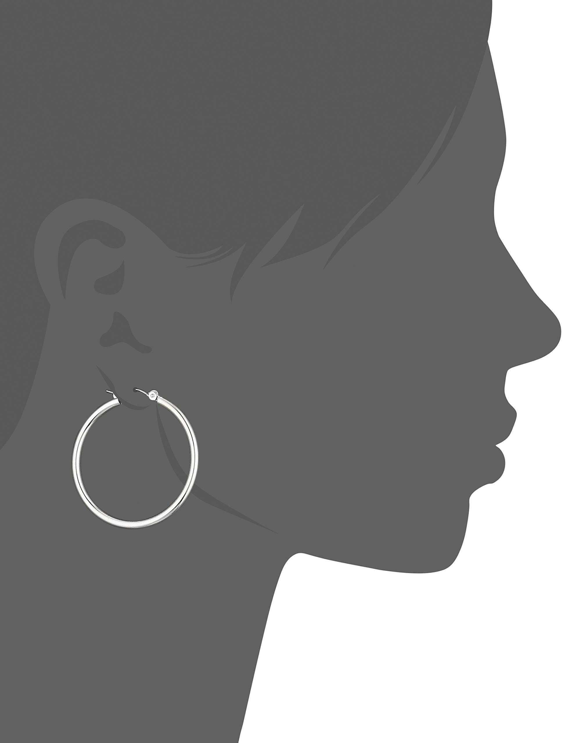 NINE WEST Women's Classics Silvertone Large Hoop Earrings