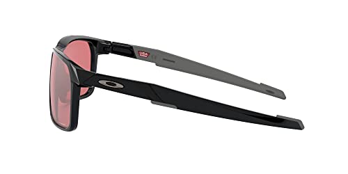 Oakley Men's OO9460 Portal X Rectangular Sunglasses, Polished Black/Prizm Dark Golf, 59 mm