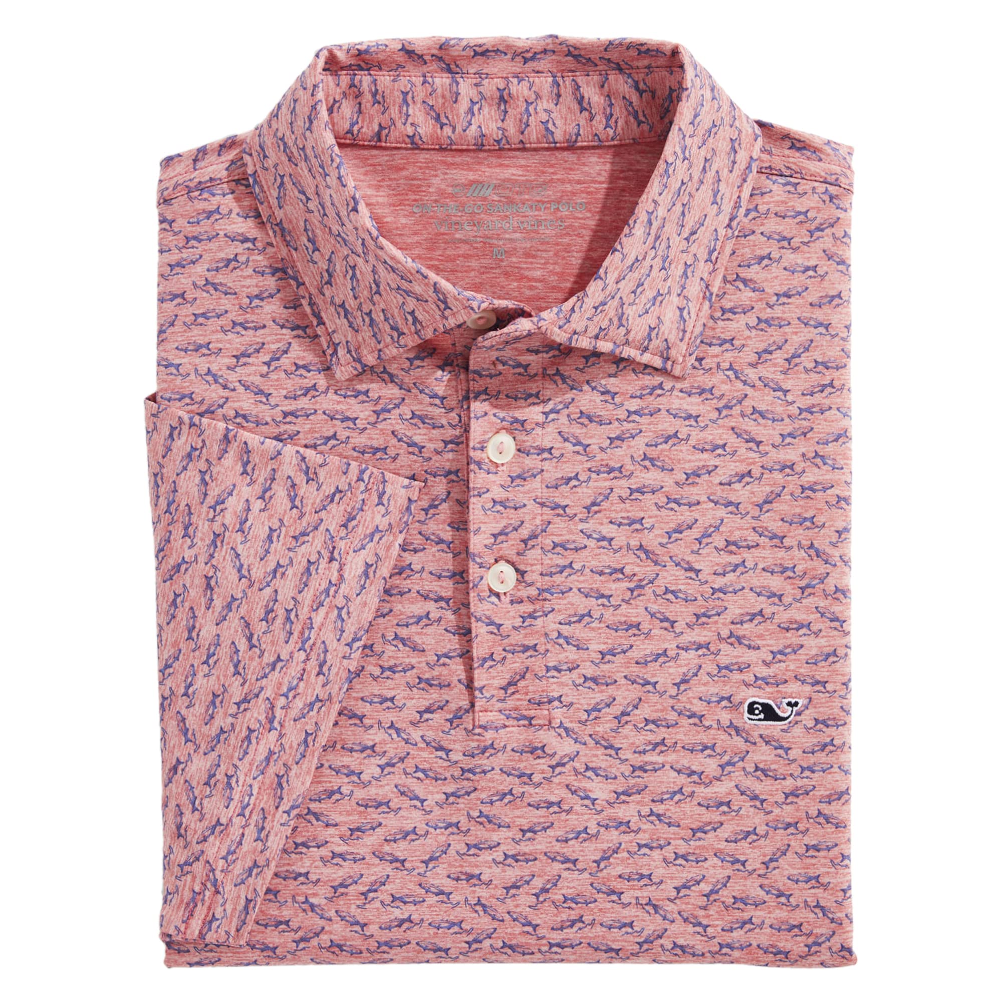 vineyard vines Men's Printed Sankaty Polo, Bass-Lobster Reef, X-Large