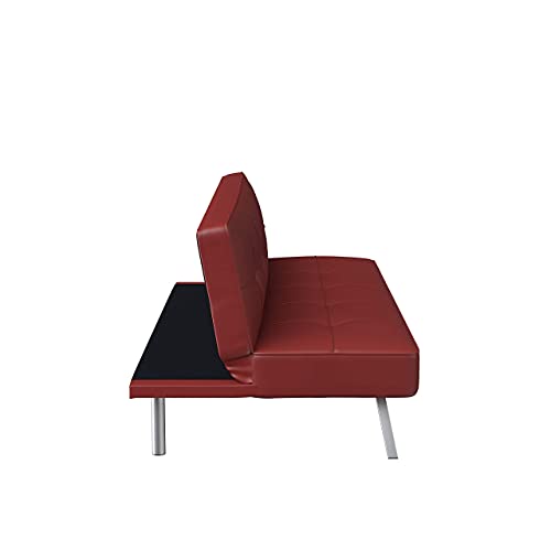 Serta Rane Vegan Leather Futon, Red