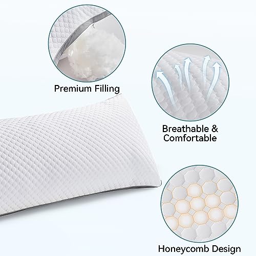 Oubonun 20x54 Full White Body Pillow for Adults, Big Long Bed Pillow for Sleeping, Premium Firm Body Support Pillows for Side Sleepers