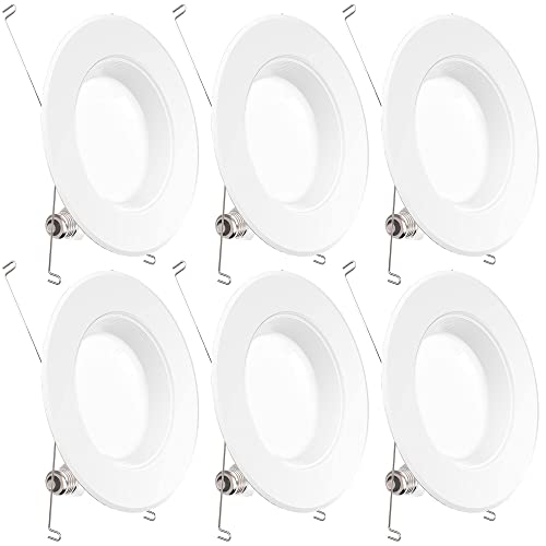 Sunco 6 Pack Retrofit LED Recessed Lighting 6 Inch, 2700K Soft White, Dimmable Can Lights, Baffle Trim, 13W=75W, 965 LM, Damp Rated