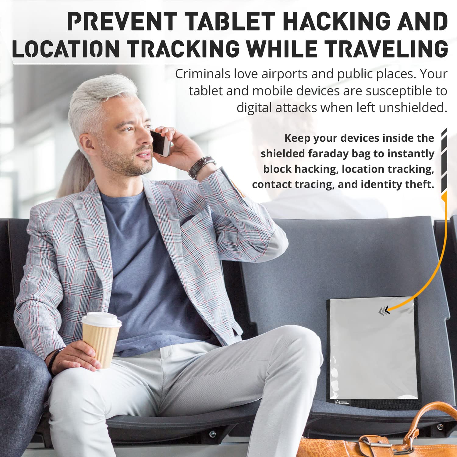 Mission Darkness Window Faraday Bag for Tablets // Device Shielding for Law Enforcement, Military, Executive Privacy, EMP Protection, Travel & Data Security, Anti-Hacking & Anti-Tracking Assurance
