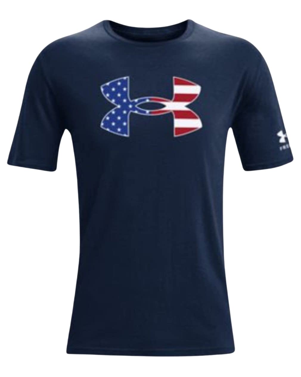 Under Armour Men's New Freedom Big Flag Logo T-Shirt (as1, Alpha, xx_l, Regular, Regular, Academy Blue (408)/White, XX-Large)