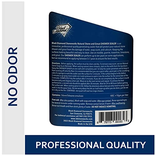 Natural Stone and Grout Penetrating Shower Sealer. Marble, Granite Travertine, Limestone. Protects Making Them Easy to Clean. Works Also on Grout in Tile, Ceramic, and Porcelain. 32oz.