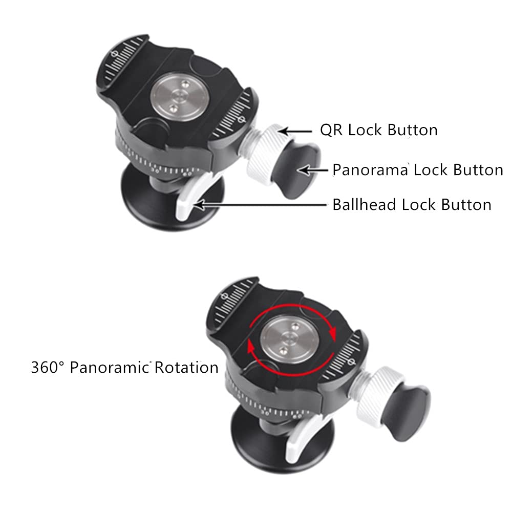 Portable Desktop Mini Tripod, Professional Mini Tripod with Panoramic Ball Head for Action Sports Camera Mirrorless Camera