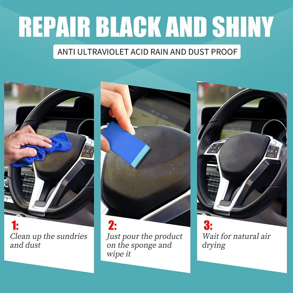 Ouhoe Plastic Refreshing, Premium Plastic Refreshing, Car Plastic Parts Refurbish Agent, Plastic Restorer for Cars, Ultimate Plastic Renovator Kit (50ml 3pcs)