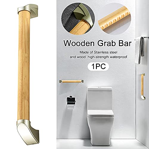 Wooden Grab Bar Wall Mounted Durable Grab Rails for Home Bathroom Withstand 80-100kg(Size:34cm/13.39inch)