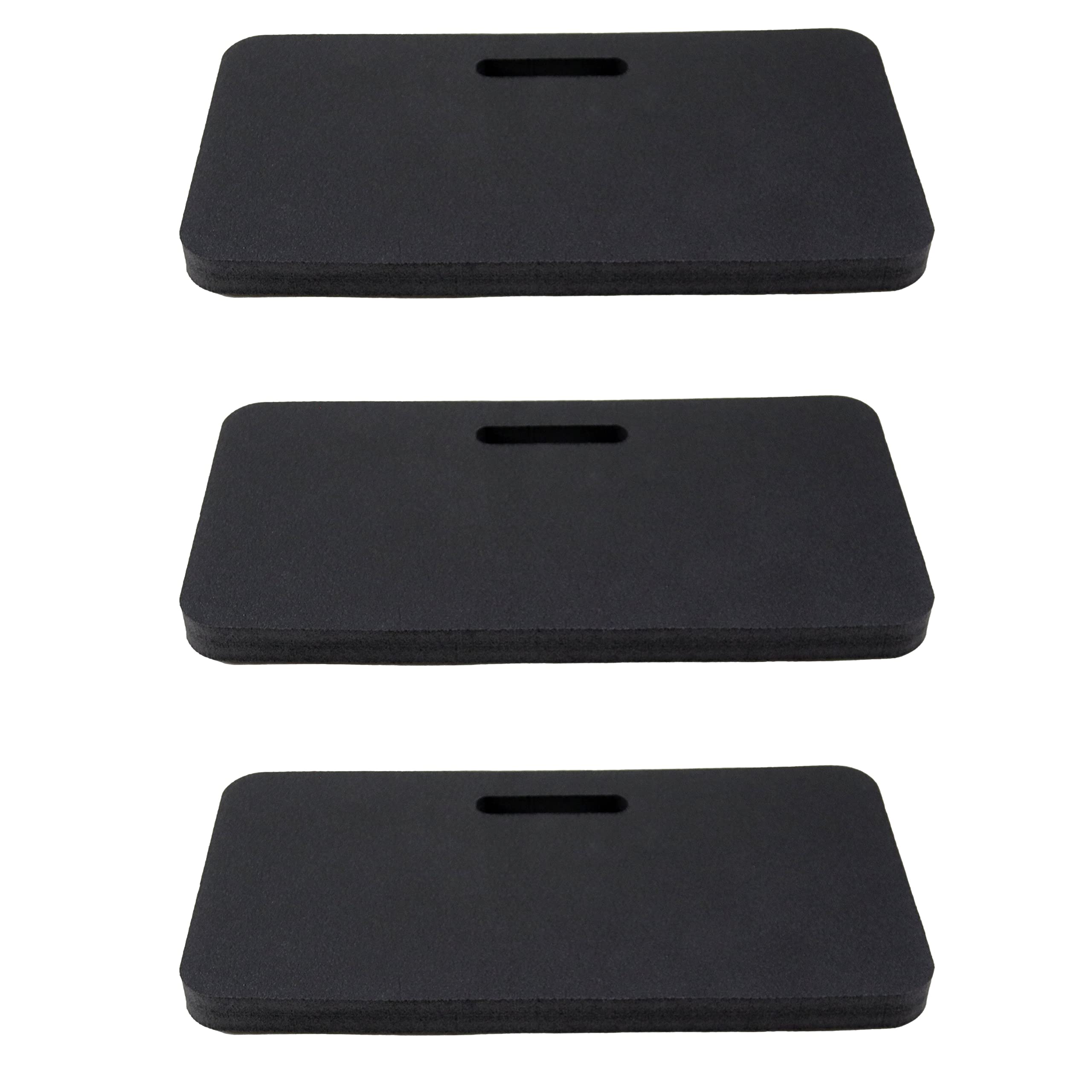 Polar Whale 3 Portable Knee Cushions for Home Garden Work Automotive Workshop and More Durable Thick Comfortable High Density Waterproof Black Foam 16 x 8 Inches Kneeling Pad