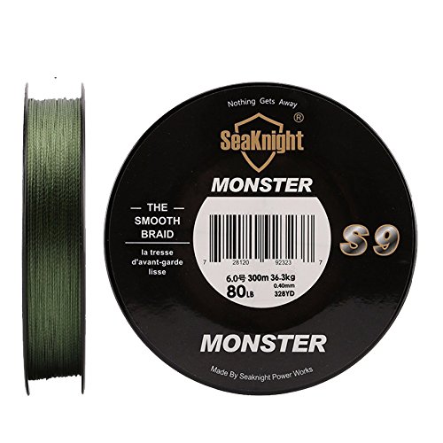 Ochoos S9 300M 9 Strands Braided Wire 20-100LB Fishing Line 9.1-45.4KG Green Smooth PE Line - (Size: 2.0) - Fishing Line