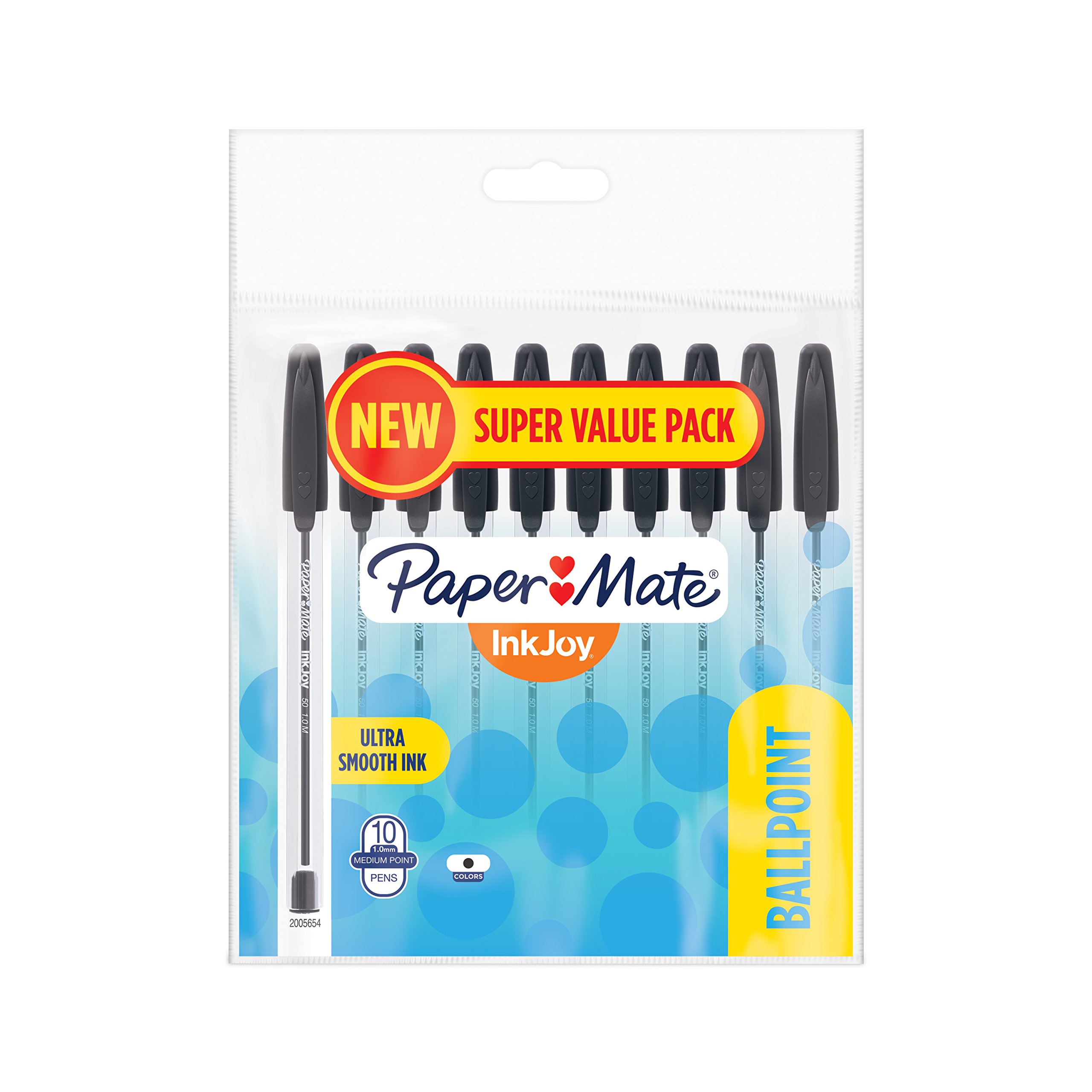 Paper Mate InkJoy 50ST Ballpoint Pens, Medium Point (1.0mm), Black, 10 Count