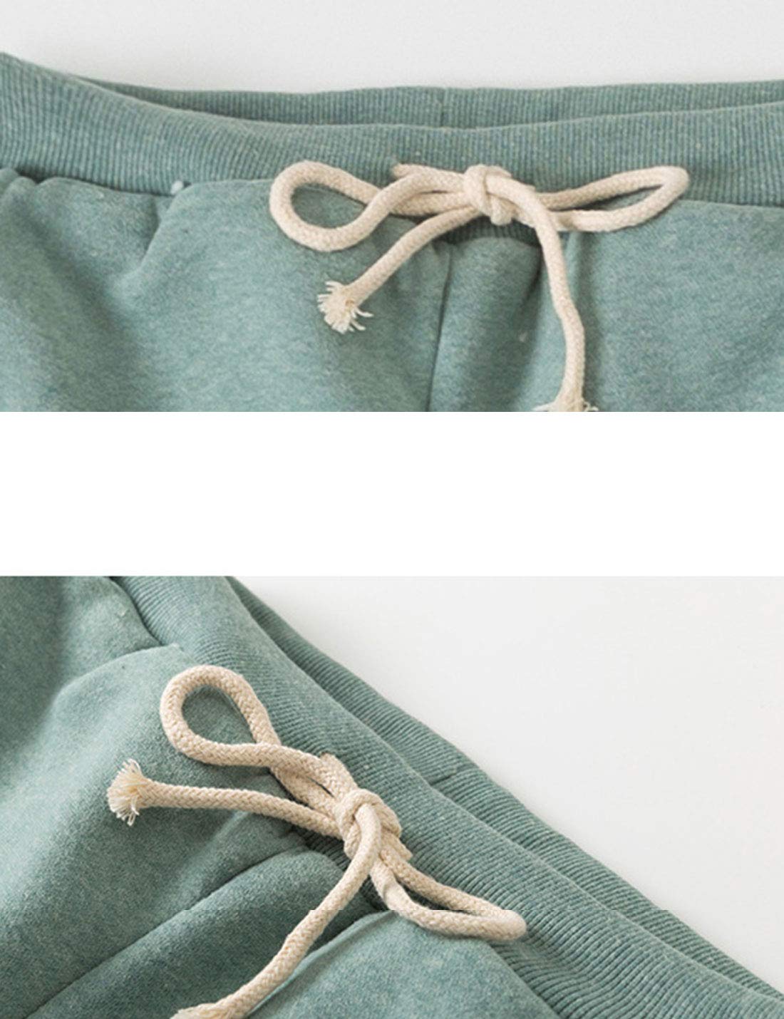 Omoone Women's Loose Winter Thick Fleece Lined Jogger Harem Pants Sweatpants(1030-Bean Green-L)
