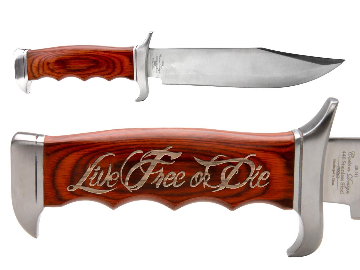 NDZ Performance Elk Ridge Outdoor Hunting Fixed Blade Full Tang Knife Live Free or Die Script