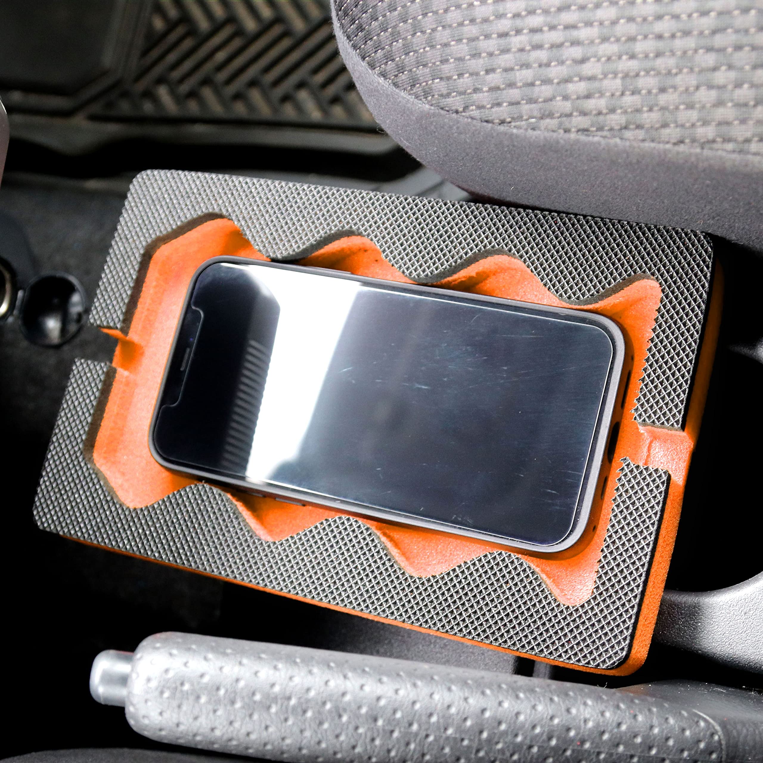 Polar Whale Car Phone Holder and Storage Tray Cup Insert Modern Style Universal Expander Extender Holds Small Items Organizer Orange and Black High Density Foam