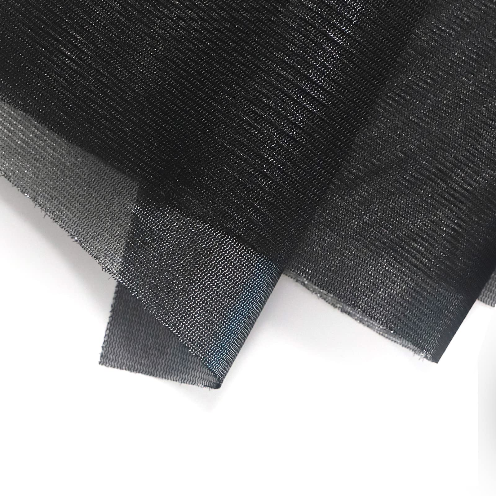 Solar Window Screen Mesh, Anti-UV Solar Screen Fabric Replacement 50" x 118", Adjustable Pollen/Dust/Floc/Rain Barrier Net for Windows, Door, Patio (Black)