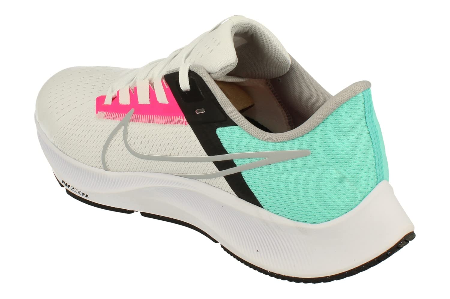 Nike Air Zoom Pegasus 38 Mens Running Trainers CW7356 Sneakers Shoes, White Wolf Grey Hyper Pink 102, 10.5