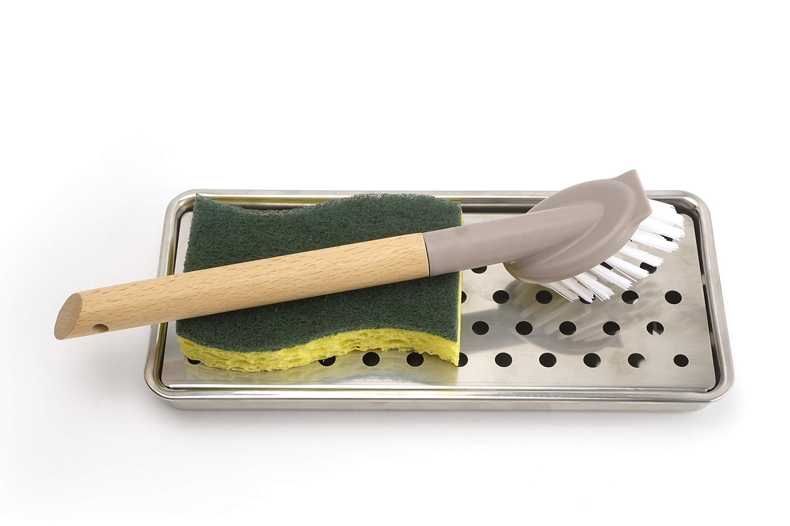 RSVP International Cleaning Collection Stainless Steel Sink Tray, 9.75x4.75x0.75