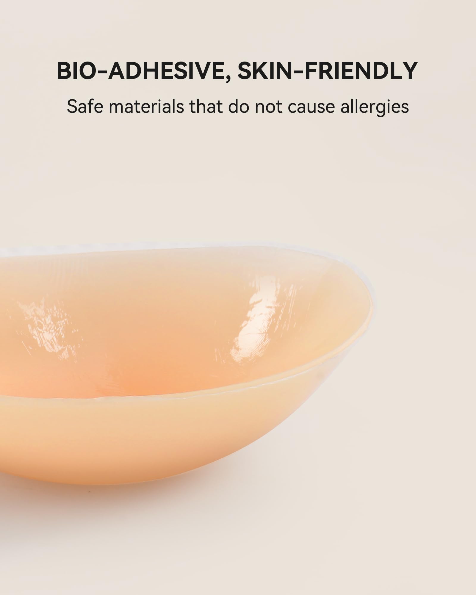 Niidor Adhesive Bra Strapless Sticky Invisible Push up Silicone Bra for Backless Dress with Nipple Covers Creme
