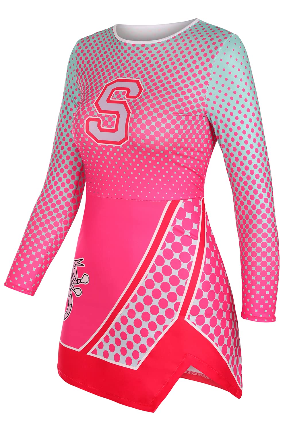 Oumbivil Girls Cheerleader Costume for Addison Zombies Halloween Dress Party 03S