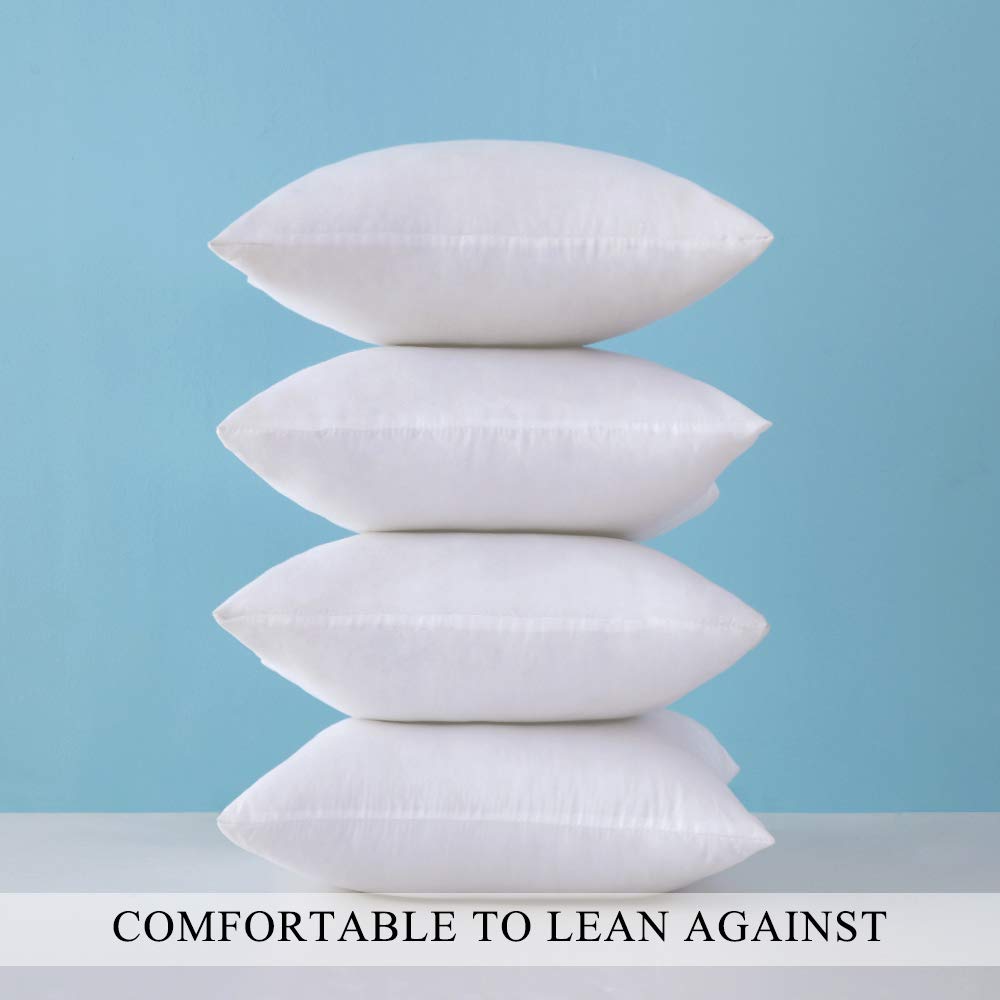 MIULEE 18 x 18 Pillow Inserts (Set of 4) - Decorative Throw Pillows Insert Square Premium Pillow Stuffers Form for Couch Sofa Bed Cushion