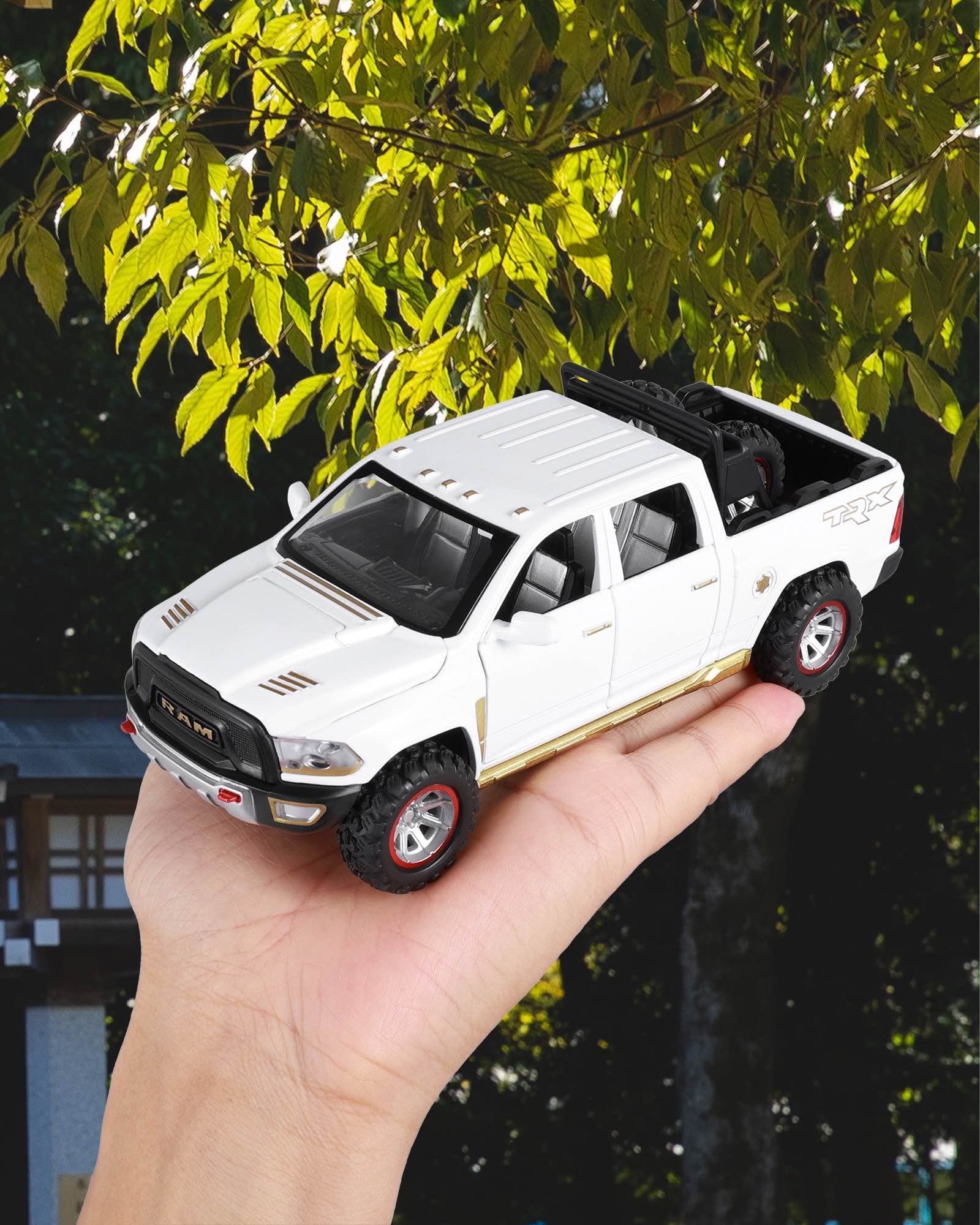 Toy Trucks Dodge Ram Toy Pickup Trucks TRX 1500 Pull Back Diecast Metal Model Trucks for 3 Year Old Boys and up