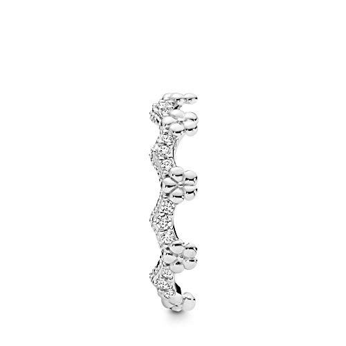 PANDORA Flower Crown 925 Sterling Silver Ring, Size: EUR-46, US-3.5-197924CZ-46