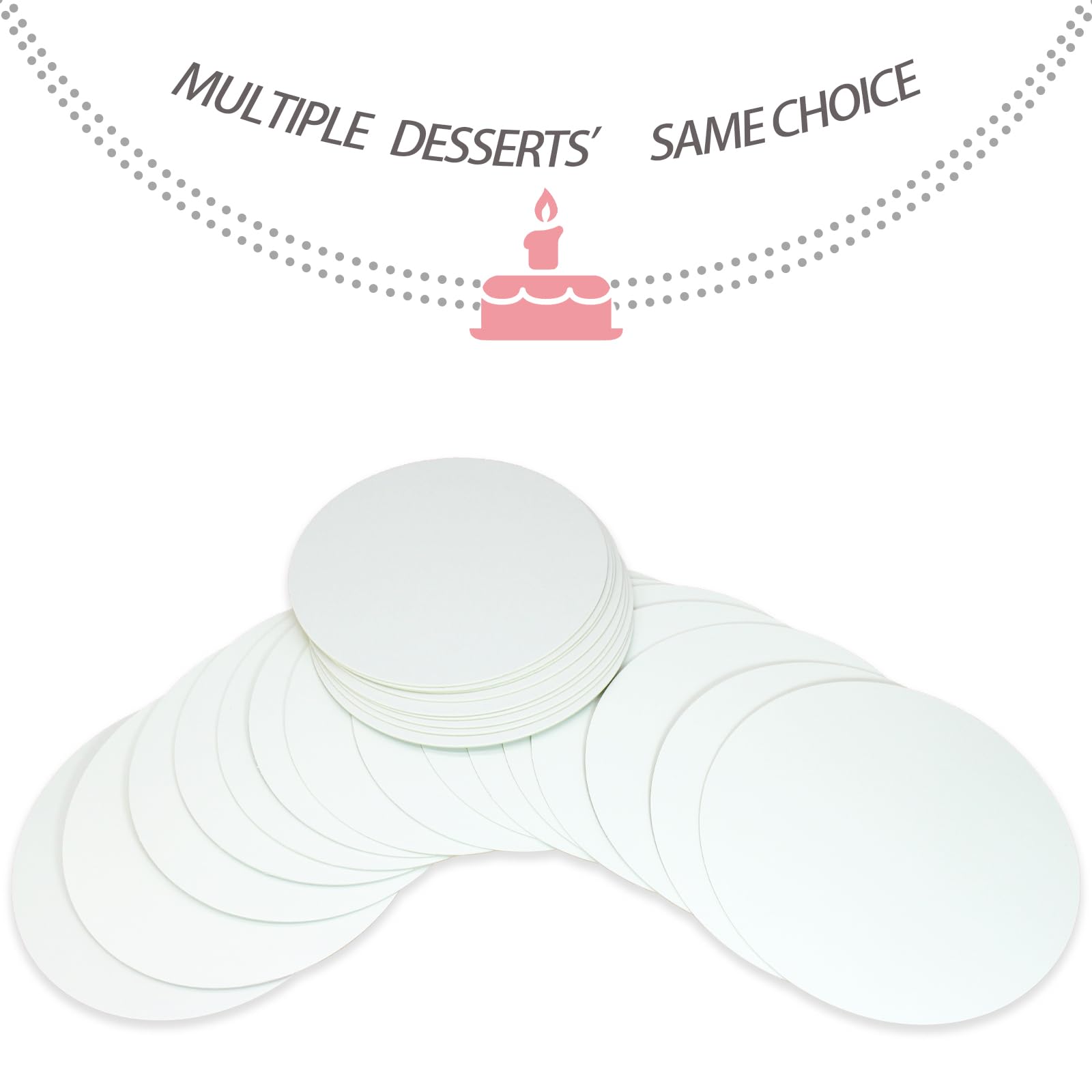 PQZKLDP 6inch White Cake Board Rounds 20pcs Circle Cake Drum 1.5mm Thickness Sturdy Disposable Cake Plates- Base-Tray for Displaying Cake-Bread-Desserts-Cookie & Oil Water Resisting PQ146