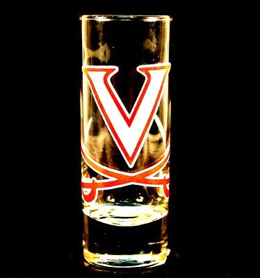 NCAA Licensed Cordial Logo Hype Glass Shot Glass (2 Oz.) School Logo on 2 Oz. Glass Shot Glass (Virginia Cavaliers)