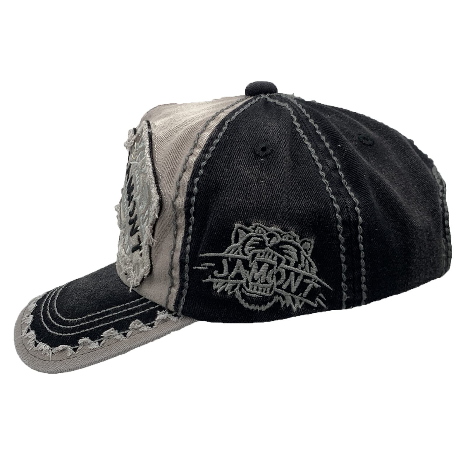 Tiger Head Baseball Cap Retro Washed Dad Hat Adjustable Distressed Denim Hat Classic Trucker Hats for Men Women