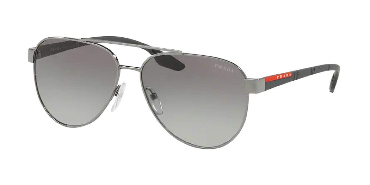 Prada PS54TS LIFESTYLE 5AV3M1 58M Gunmetal/Grey Gradient Aviator Sunglasses For Men+ BUNDLE With Designer iWear Eyewear Kit