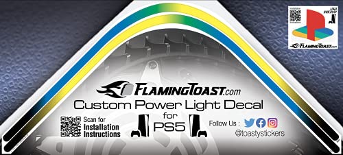 Power Light Decal and Underlay Sticker Combo for PS5 Playstation 5 (Yellow/Green/Blue)
