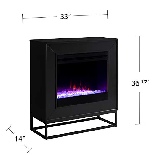 SEI Furniture Holly & Martin Frescan Electric Fireplace, New Black