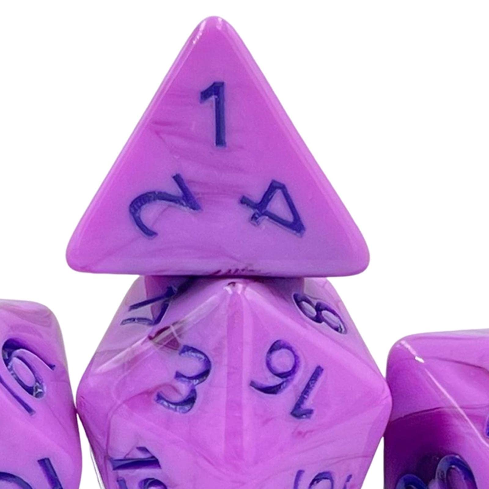 Vaveren 7Pcs Acrylic Polyhedral Dices Tabletop Games, Multi Sided Dices, RPG Dice Set for Party Supplies, Dark Violet