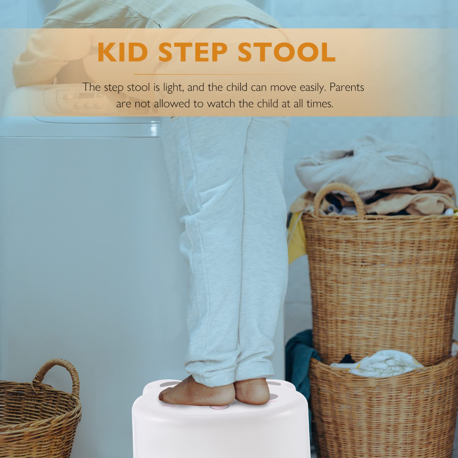 Toddmomy Cartoon Step Stool Toilet Footstool Anti- Skid Foot Stool Bathroom Step Stools Pregnant Stool Helper for Kitchen Bathroom Potty Supplies White