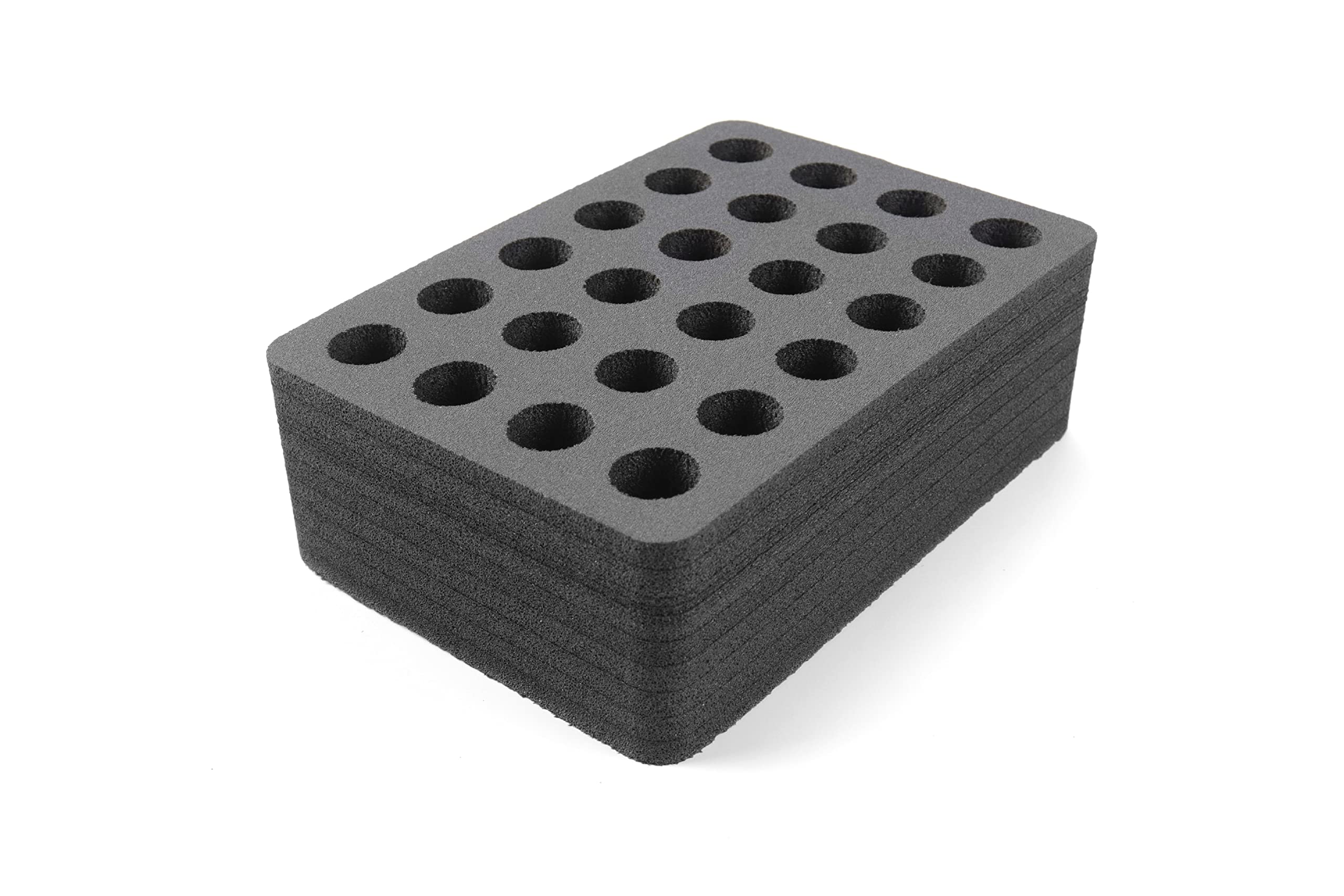 Polar Whale Test Tube Rack Durable Black Foam Storage Holder Organizer Stand Transport Holds 24 Tubes Fits up to 25mm Diameter