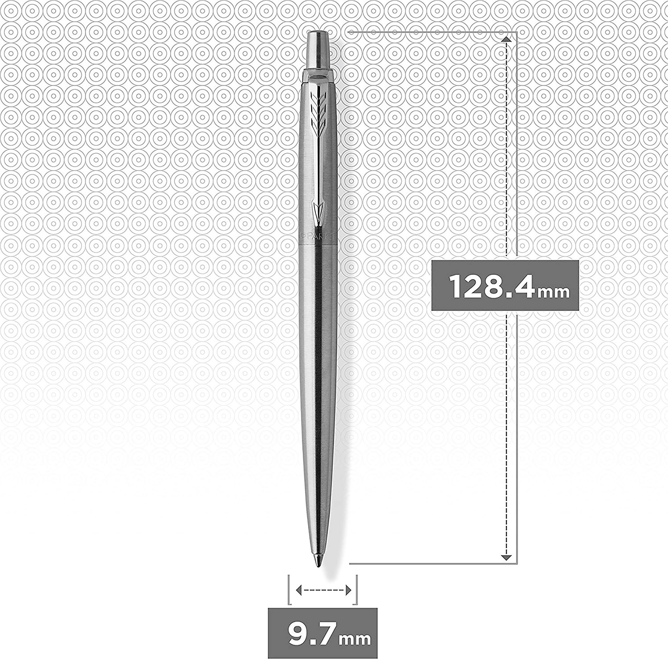 PARKER Gel Pen Jotter (Stainless Steel with Chrome Parts, Middle Writing tip 0.7 mm, Gift Box)