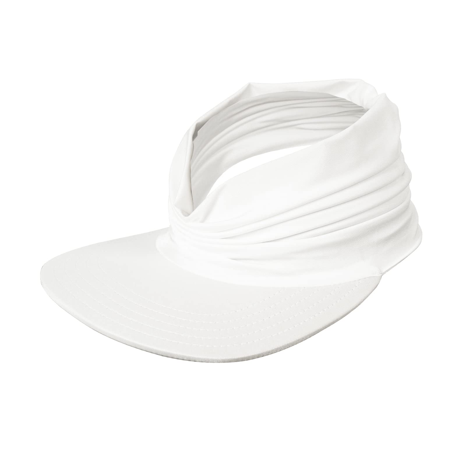 Sun Visor Hat for Women, Sun Beach Hat with Wide Brim, UV Protection Women Visors Cap for Sports Golf Walking Climbing (White #1)