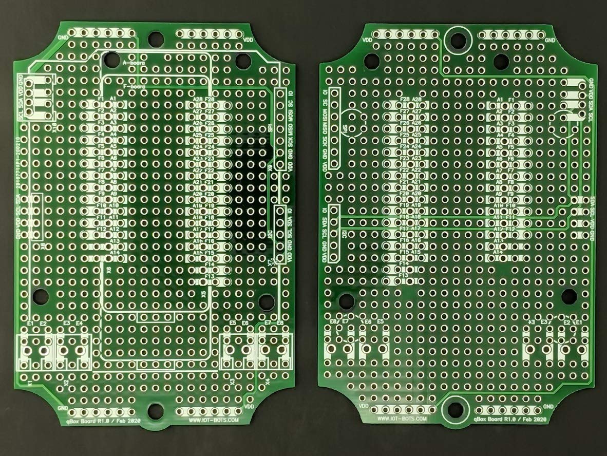 qBox DIY IOT Enclosure Plus Kit (Two SMAs), IOT Enclosure for Arduino MKR Feather ESP32 Cellular LoRa WiFi Board, Waterproof IP65 Enclosure with Glands, prototyping PCB connectors Set and Two SMAs