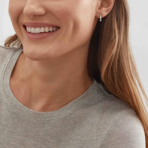 Silpada 'April Birthday Wish' White Topaz Huggie Hoop Earrings in Sterling Silver