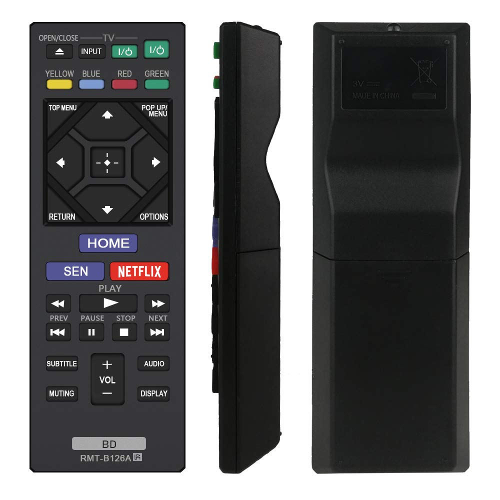 New RMT-B126A Remote Control Replacement for Sony Blu-Ray Disc DVD Player BDPBX120 BDPBX320 BDPBX520 BDPBX620 BDPS1200 BDPS2100 BDPS2200 BDPS3200 BDPS5200D BDPS6200, sub RMT-VB200U RMT-VB100U