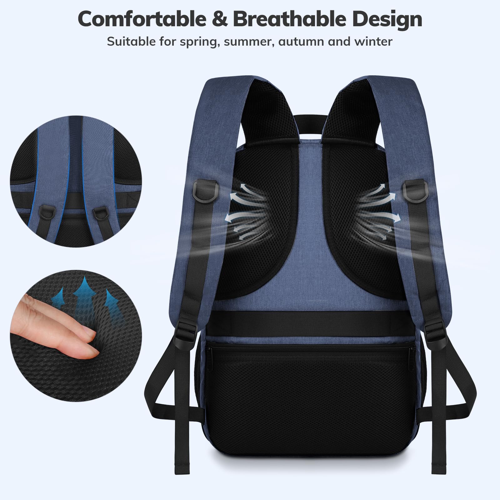 Seedato Extra Large Backpack, Large Travel Laptop Backpack, Big Backpack TSA Friendly Airline Approved 17 Inch Laptop, Anti Theft Business Work Backpack Gifts for Men Women, Black