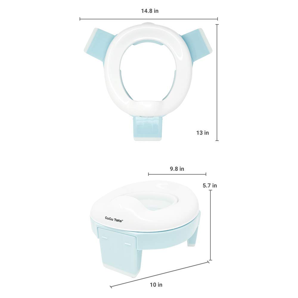 Portable Potty and Training Seat with Free Travel Bag for Toddlers (Sky Blue) by GuGu Tots