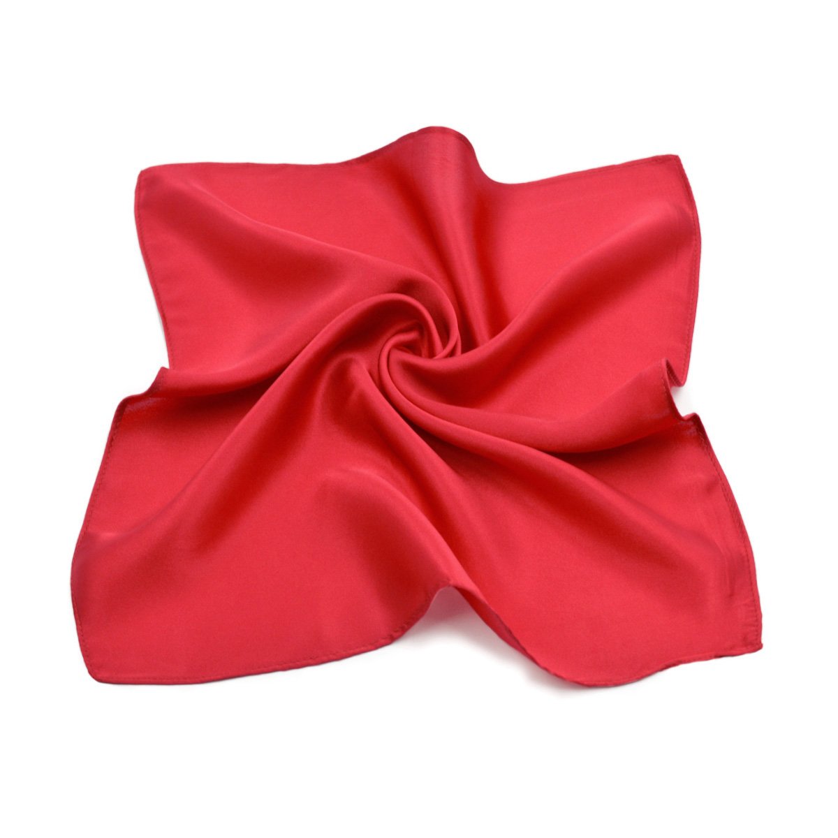 Premium 100% Pure Mulberry Silk Solid Pocket Square Handkerchief Scarf 13.5", Red
