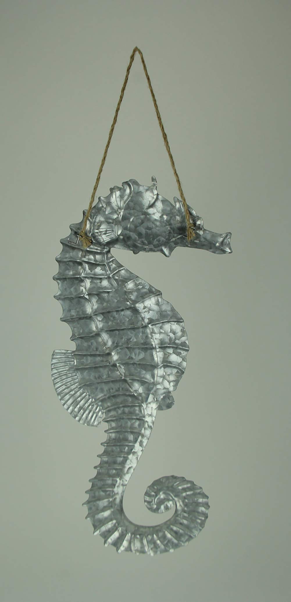 PD Home & Garden Galvanized Embossed Metal Art Seahorse Wall Decor