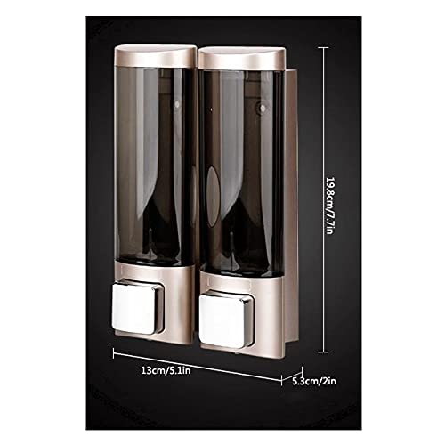 Soap Dispenser Manually Press The Foaming Bottle Wall-Mounted Soap Dispenser Shampoo Soap Dispenser Home Bathroom Double Head Small Capacity 200ml*2/7oz*2 Bathroom Soap Dispenser (Color : Gold)