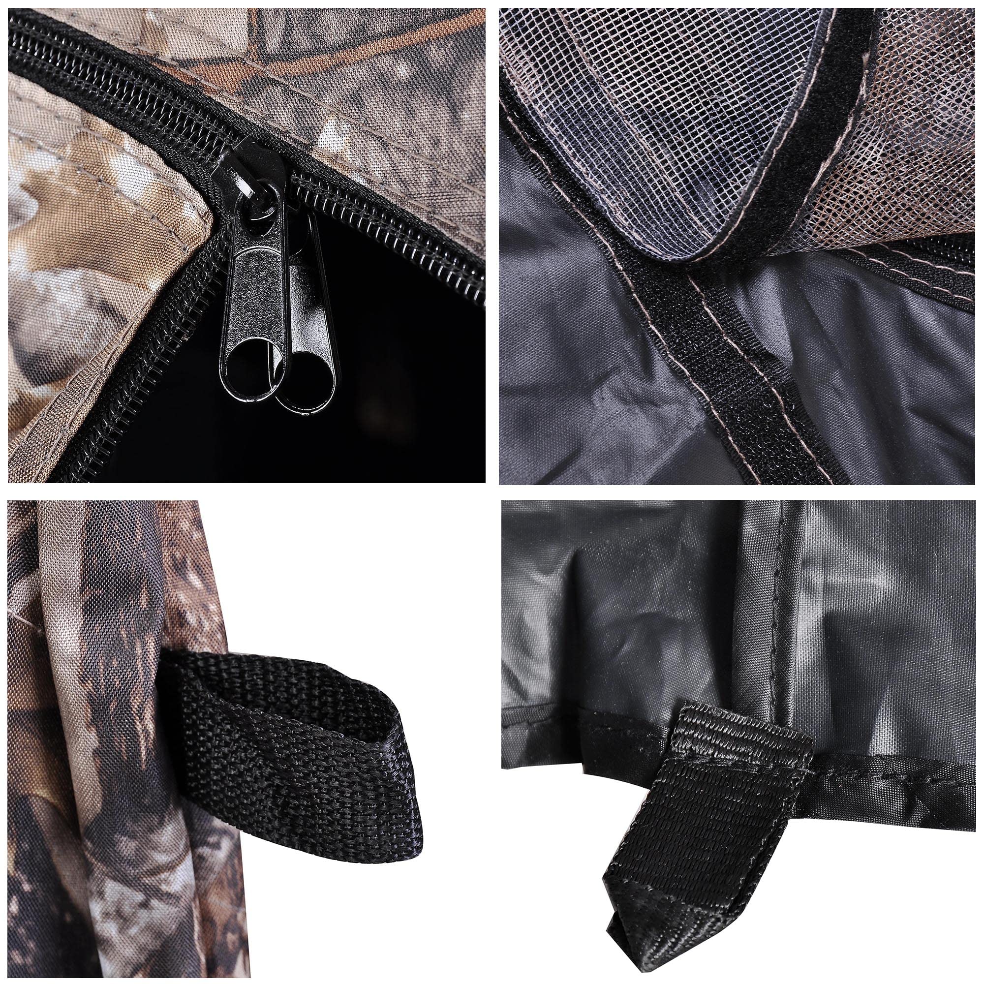 Outdoor Pop-Up Hunting Blind Tent Steel Wire Frame 300D Polyester Fibre Black-Out Interior Bottomless 60" L x 60" W x 68" H Windproof Waterproof US Delivery