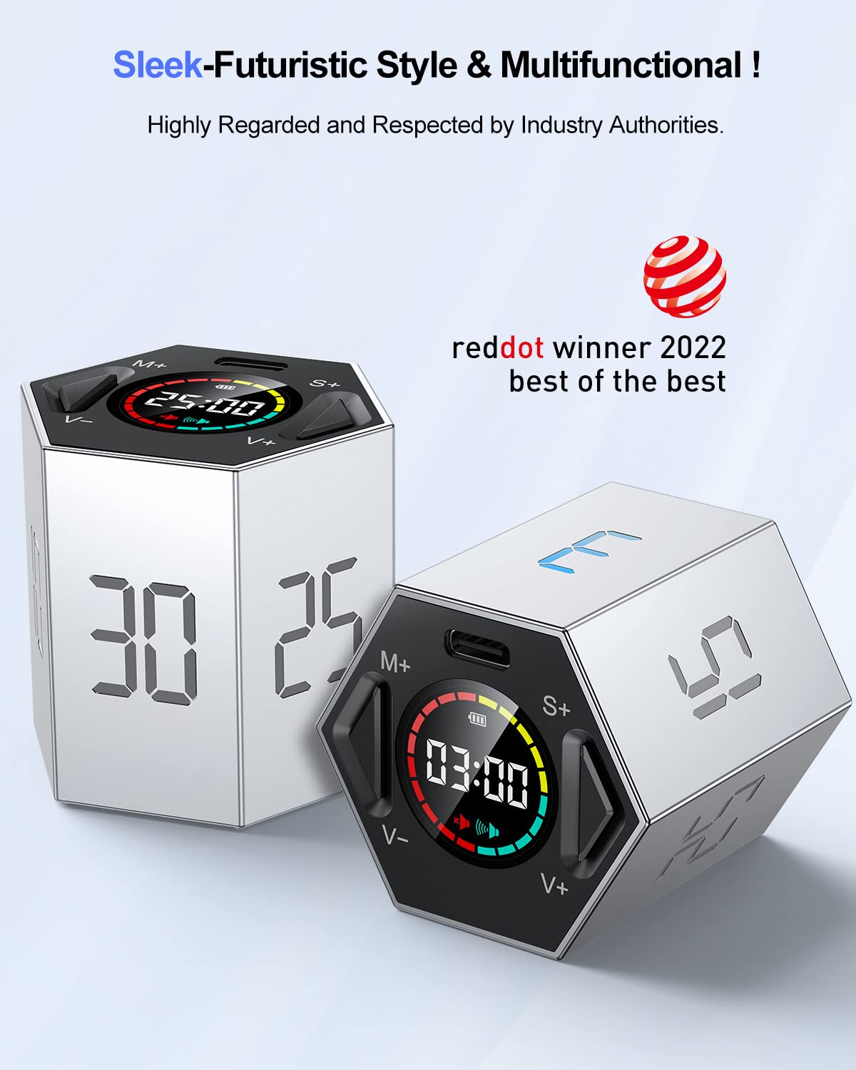 Ticktime Pro Pomodoro Timer, Productivity Cube Timer, Magnetic Flip Timer, Pause & Resume, Mute, Vibrate & Adjustable Sound Alert, for Task, Work, ADHD, 3/5/10/15/25/30min & Custom Countdown, Green