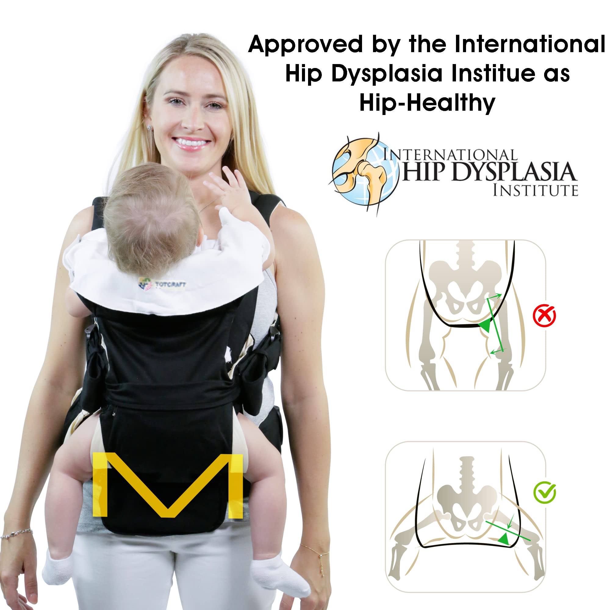 Organic Baby Carrier Newborn to ToddlerâInfant&Child Carrier with Lumbar Support