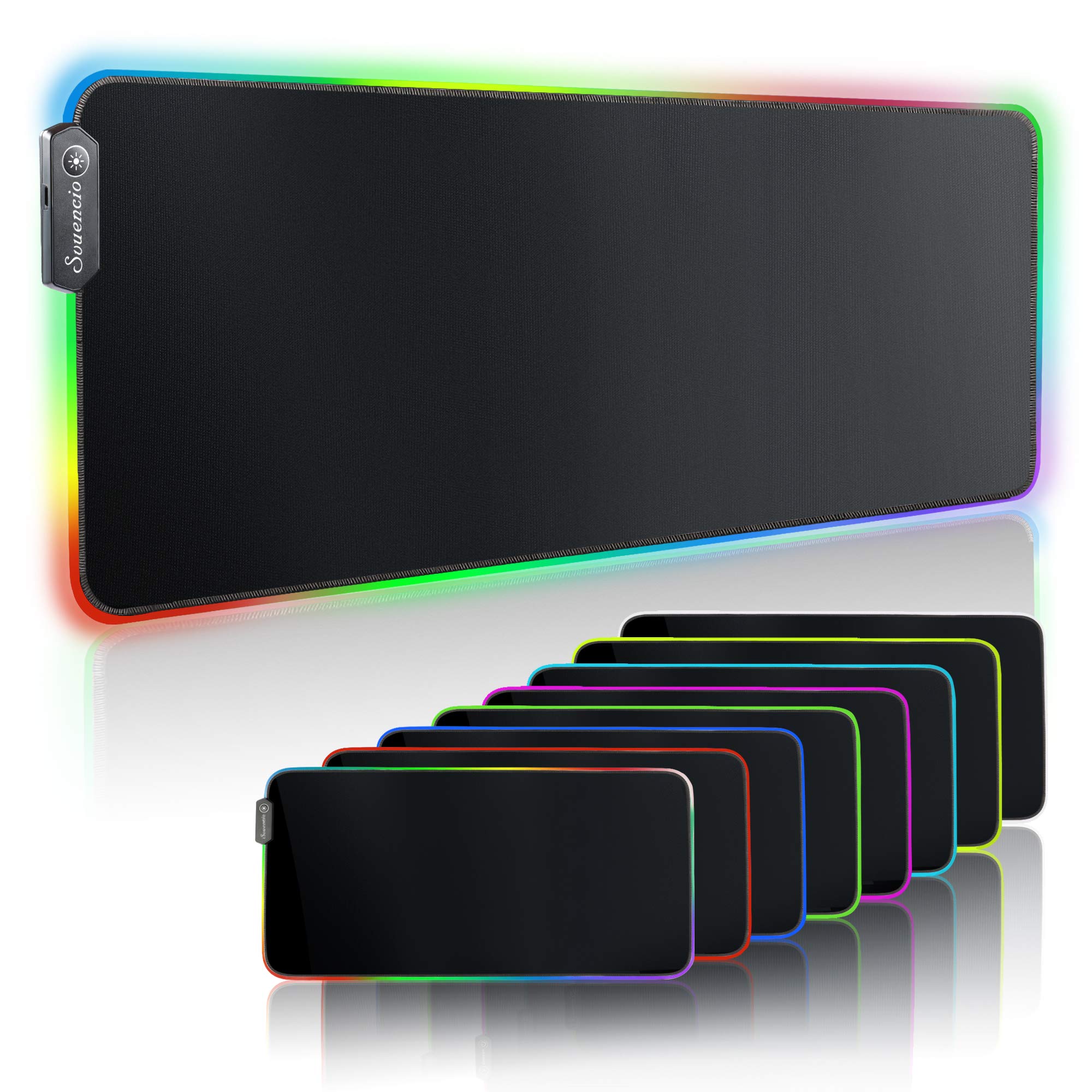 RGB Mouse Pad,Large Led Gaming Mouse Pad with 14 Lighting Modes and 2 Brightness Levels,Non-Slip and Waterproof Soft Mouse Mat Suitable for Gamer/E-Sport Pros/Office