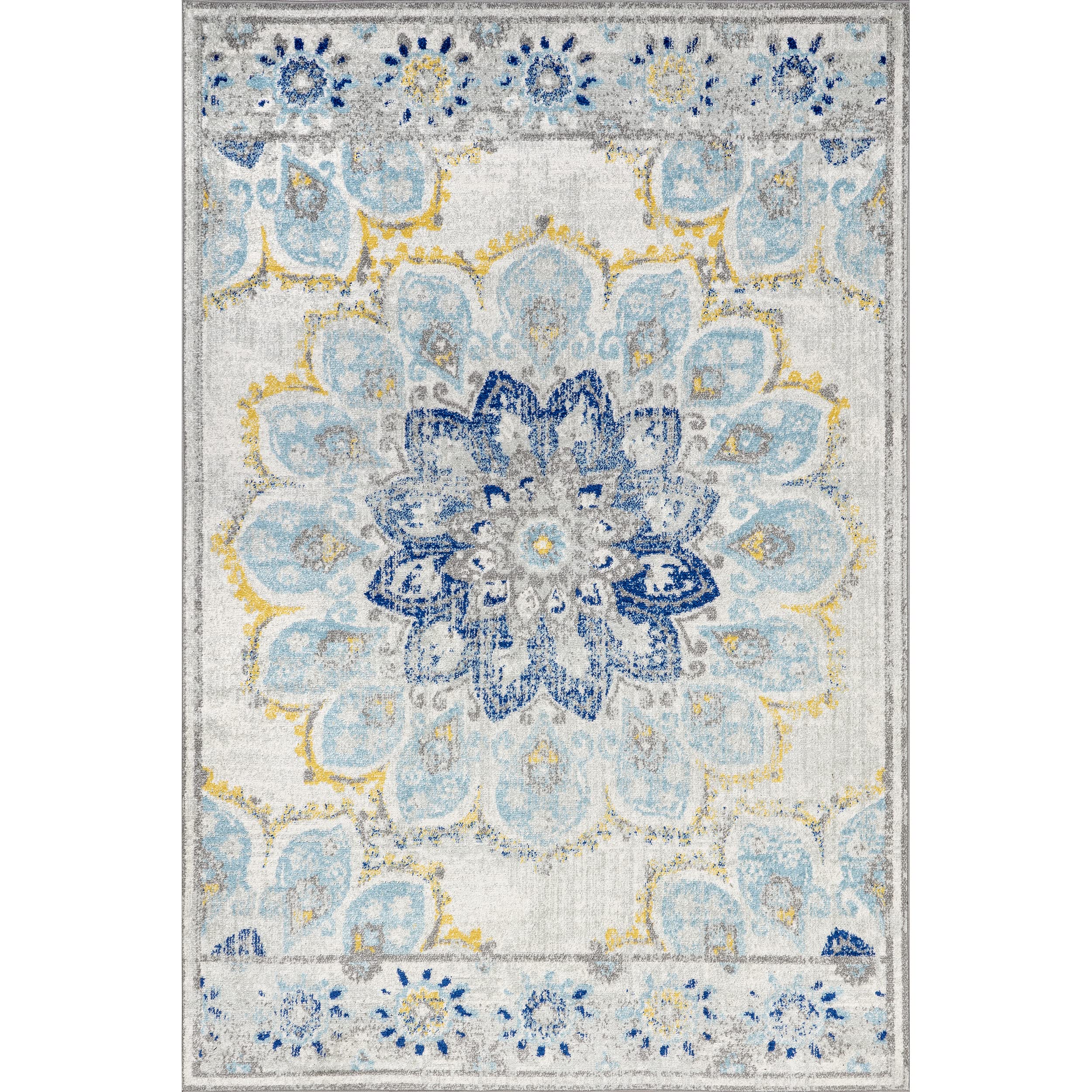 nuLOOM Kiyoko Vintage Floral Area Rug, 7x9, Blue